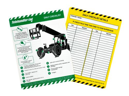 Scafftag, Telehandler Inspection, Telehandler Tags, Construction Tags